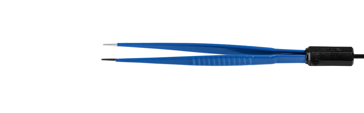 Bipolar forceps, single-use, straight, tip 1 mm, length 150 mm with co ...