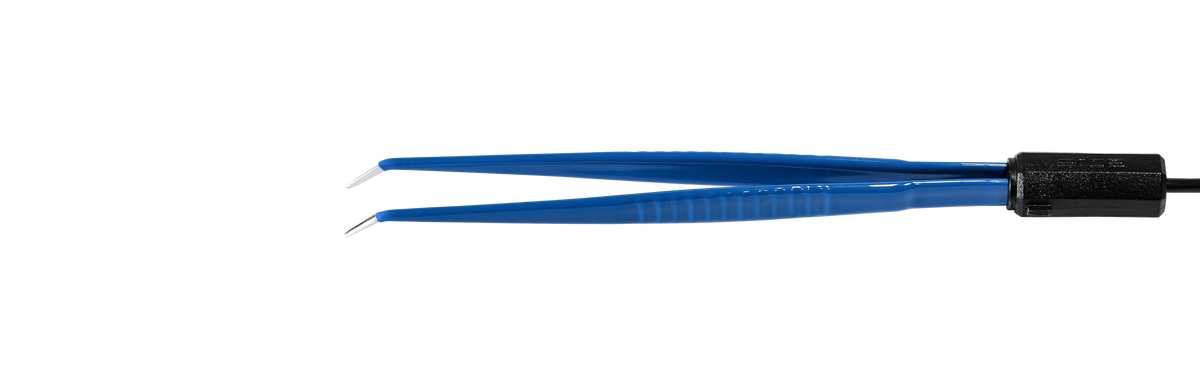 Bipolar forceps, single-use, angled, tip 1 mm, length 150 mm with conn ...