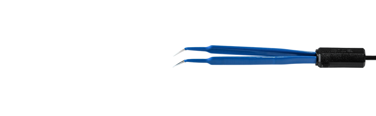 Bipolar forceps, single-use, McPherson, angled, tip 0.5 mm, length 102 ...